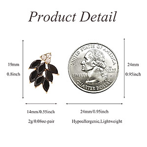 Black Rhinestone Stud Earrings for Women Small Dainty Crystal Cluster Drop Earrings for Girls Cute Costume Jewelry for Bridal Wedding Party Gift