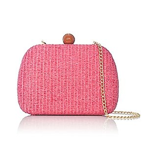 Womens Straw Clutch Bag Modern Evening Bag for Special Date and Beach Crossbody Bag