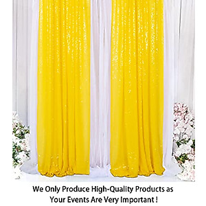 Sparkle Backdrop Curtain Yellow 2 Panels Set Sequin Photo Backdrop 2FTx8FT Sequin Backdrop Curtain Pack of 2-1220S