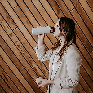 HASTINGS COLLECTIVE FIKA Slim Coffee Travel Mug Tumbler - Stainless Steel Vacuum Insulated Thermos Cup with Spill Proof Lid, 17oz (500ml) (Gray)