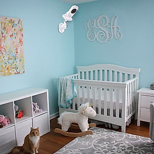 Adjustable Baby Monitor Wall Mount for VTech VM819, Baby Monitor Holder, Indoor Security Camera Mount for Crib Nursery, Perfect View Angle and Easy Installation-White