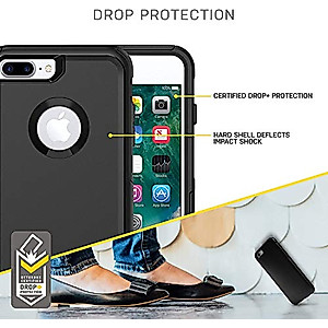 OtterBox Commuter Series Case for iPhone 8 Plus & iPhone 7 Plus (ONLY) - Non-Retail Packaging - Ballet Way (Pink Salt/Blush)