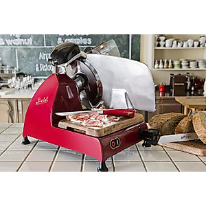 Berkel Red Line 250 Electric Food Slicer, Red, 10 inch Blade, Adjustable Thickness, Kitchen Appliance for Home Use
