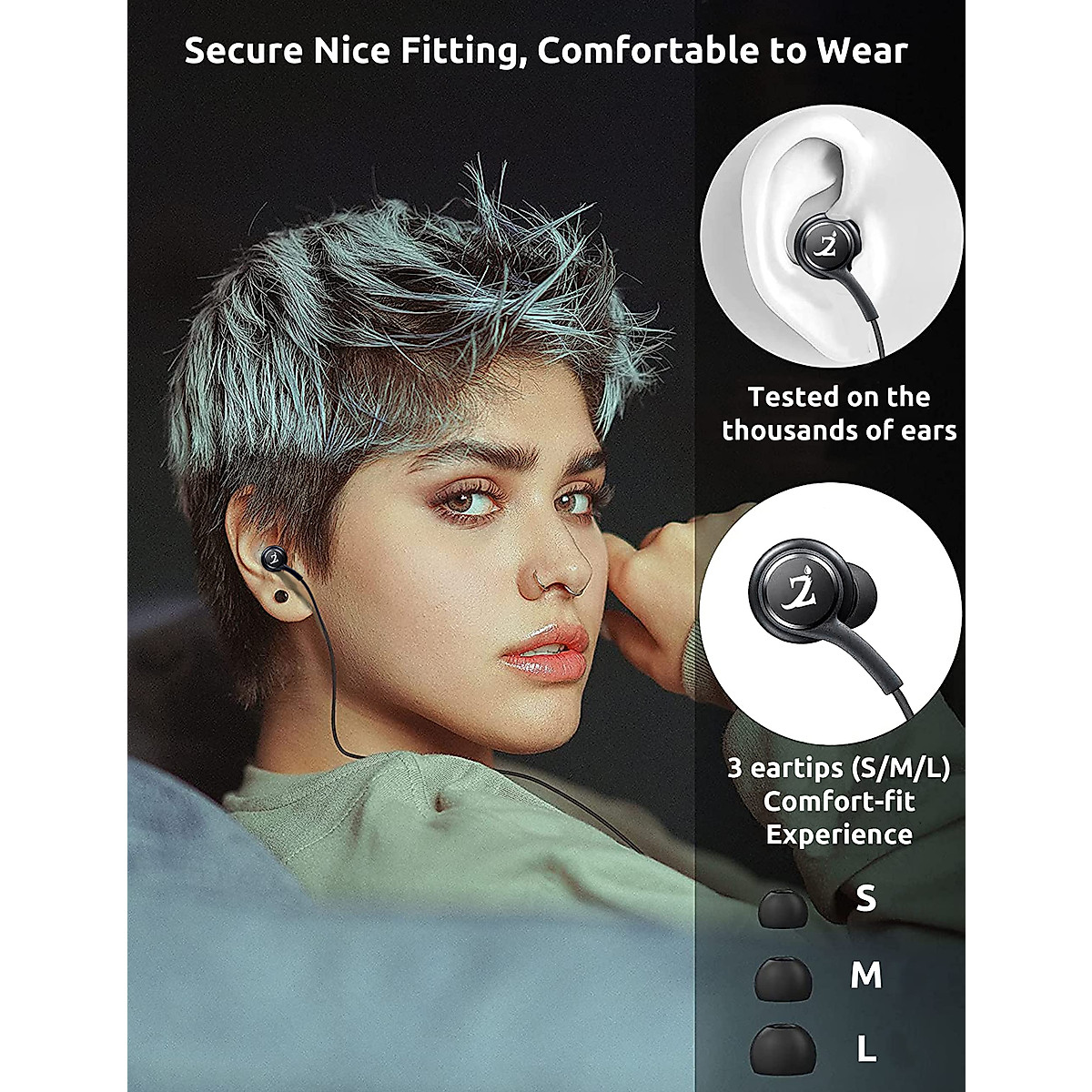 ZAMZAM PRO Stereo Headphones Works for Motorola Moto G Power (2021) with Hands-Free Built-in Microphone Buttons + Crisp Digital Titanium Clear Audio! (3.5mm, 1/8 inch)