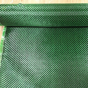 GatherTOOL 100cm*50cm Green Carbon Aramid Fiber Hybrid Fabric Cloth 3K Carbon Fiber Green Aramid Fiber 190gsm 0.2mm Thickness