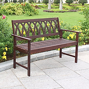 northbeam Wood Outdoor Garden Patio Bench, Natural, BCH0330610810