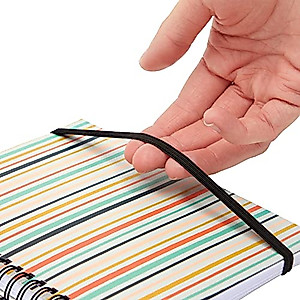 6 Pack 5x7 Notebooks Spiral Bound with Pocket, Lined B6 Journals with Elastic Closure for School, Work, 6 Graphic Designs