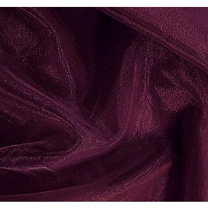 VDS Eggplant Organza Fabric, 5 Yards Continuous, 45” Wide, Wedding Party Decoration Iridescent Crystal Sheer Shiny Organza Tulle Bridal Dress DIY Crafts Costume Sewing Backdrop Arch Cloth
