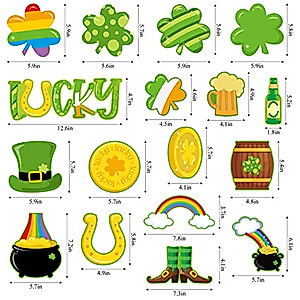 25 Pieces St. Patrick's Day Cutouts Lucky Shamrock Cutouts for Home Classroom St. Patrick's Day Bulletin Board Decorations