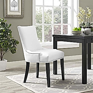 Hawthorne Collections 20.5" Modern Faux Leather Dining Side Chair in White