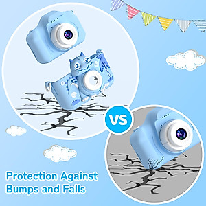 MIBIO Upgraded Kids Camera, 48MP HD Digital Selfie Camera for Toddlers, 1080p Video Camera for Kids, Christmas Birthday Gifts Toys for Boys Girls for Age 3 4 5 6 7 8 9 10 11 12 Years Old - 32 GB Card