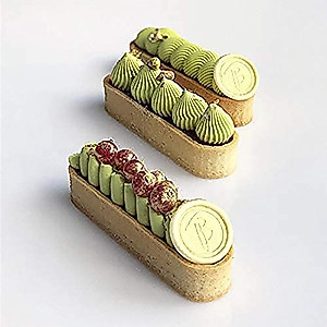 Lyzeous 12Pcs Oval Tartlet Dessert Mousse Fruit Pie Tart Ring Quiche Cake Mold, Stainless Steel Tart Mousse Ring