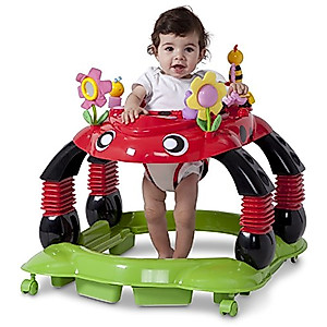 Delta Children Lil Play Station 4-in-1 Activity Walker - Rocker, Activity Center, Bouncer, Walker - Adjustable Seat Height - Fun Toys for Baby, Sadie the Ladybug