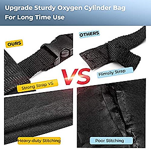 Issyzone Oxygen Tank Holder for Wheelchair, Oxygen Cylinder Bag, with Nice Mesh Storage Pocket Fits D and E Oxygen Tanks