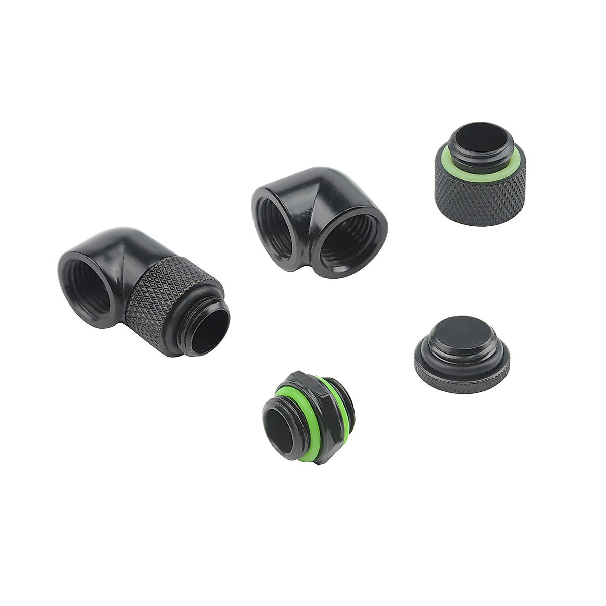 BXQINLENX 20 PCS Silver Chrome G1/4" Plug Fittings for Computer Water Cooling System (Black)