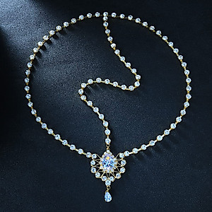 StoneFans Forehead Rhinestone Head Chain Headpiece for Women Boho Crystal Wedding Drop Hair Chain Jewelry Bride