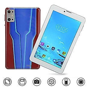 LBEC Tablet PC, US Plug 100240V 4GB 32GB 7in Tablet 2.4G 5G Dual Band WiFi for Studying (Blue)