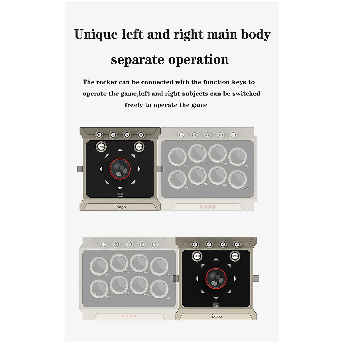 ipega PG-9221 Arcade Stick PC Street Fighter ps4 Arcade Stick Rocker whit TURBO one button continuous sending, MACRO programming for PS4/PS3/N-Switch/PC(windows 7/8/10)