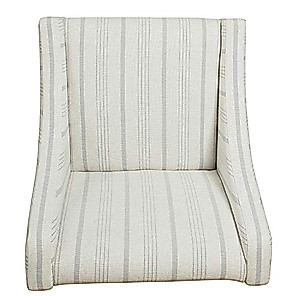 HomePop Modern Swoop Arm Accent Chair, Dove Grey Stripes