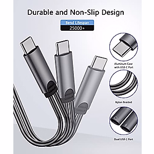 USB C Splitter, Dual USB C Headphone and Charger Adapter Support HiFi Music Call 60W Charge for Galaxy S23 S22 S21 Ultra S20Ultra Note 20 10 Ultra, Pixel 7 6 Pro 5 4XL 3 2 XL , iPad/MacBook Pro/Air