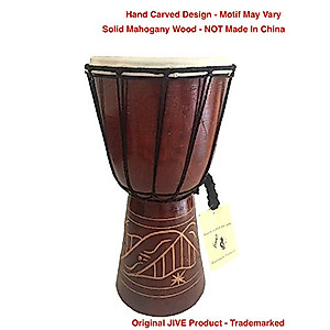 Djembe Drum Bongo Congo African Drum -MED SIZE- 12" High x 5" Drum Head, JIVE® BRAND- Professional Sound