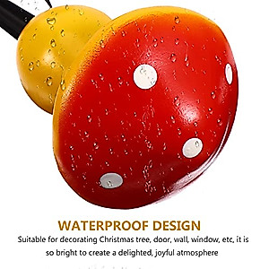 SOLUSTRE Mushroom String Light LED Solar Stake Lights Yard Lawn Garden Night Light Landscape Path Light Garden Decorations for Patio Lawn Driveway