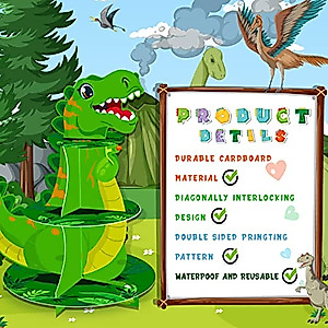 3D Dinosaur Cupcake Stand for Dinosaur Party Supplies, Cupcake Holder for Dinosaur Theme Birthday Party Decorations Jurassic Party Favors, Dino Topper Stand for Three Rex Boy Birthday Party