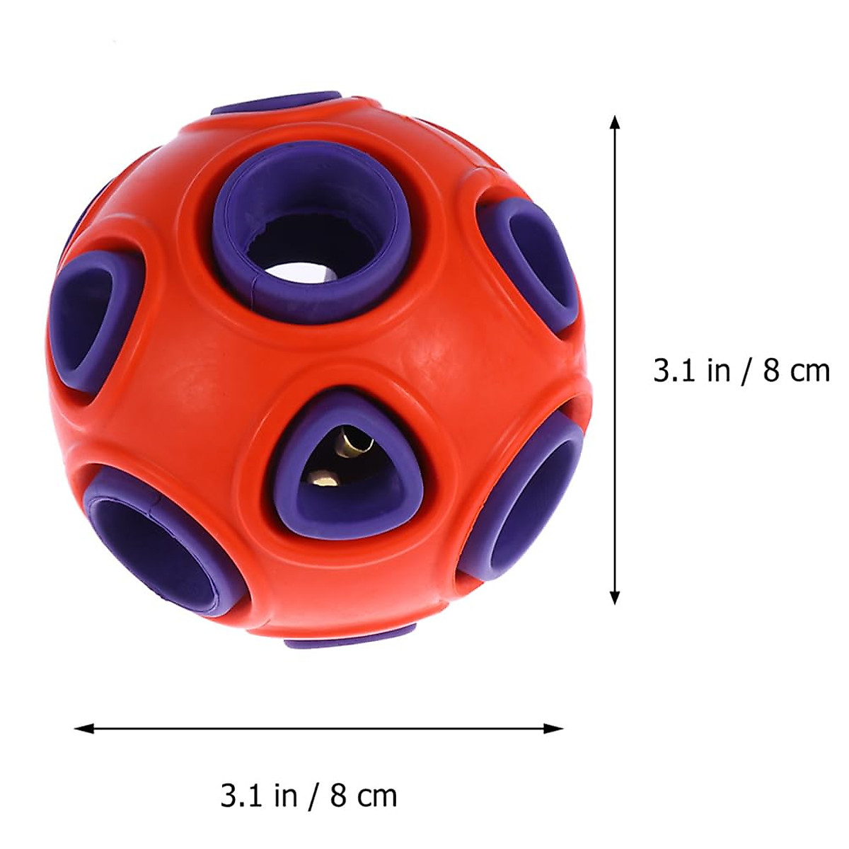 Totority Dog Bell Ball Sound Toys,2Pcs Pet Bell Sound Interaction Ball Dog Chew Toy Bite-Resistance Strong Tooth Cleaning Molar Toy