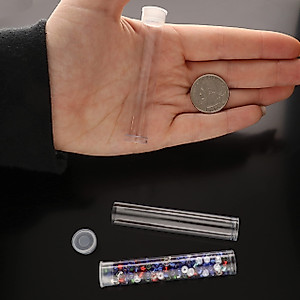 The Beadsmith Clear Plastic Tubes - 3-Inch-Long Round Tubes, 9/16 Inches in Diameter - Flat Caps - Use for Beads, Bath Salts, Wedding & Party Favors, Home or Office Storage - Bag of 25