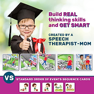 SkillEase Story Cues Skilled Sequencing Cards, Speech Therapy Materials, Social Skills Game, English Language Learners Games, Storytelling Cards, Sentence Building and Picture Cards