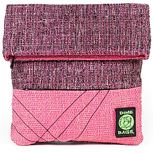 DIME BAGS Large Multi-Purpose Bag | Cross Body Hemp Purse with Adjustable Strap & Included (Large, Static Pink)