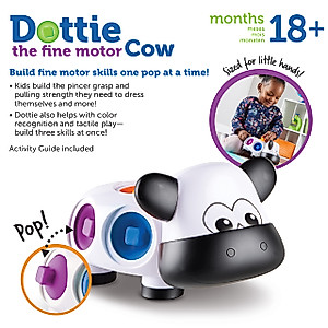 Learning Resources Dottie the Fine Motor Cow - 1 Piece, Ages 18+ months Fine Motor Skills Toys for Toddlers, Preschool Toys, Educational Toys for Kids