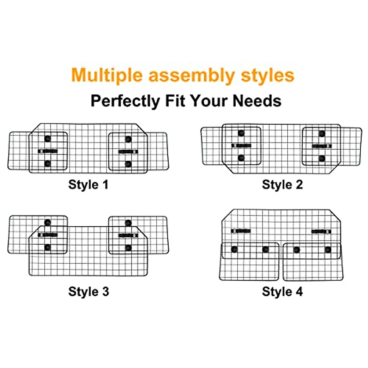NOAMOO 38-66.5 Inches Dog Car Barrier for SUVs, Van, Vehicles, Adjustable Large Pet Barriers, Universal Fit Heavy-Duty Wire Mesh Dog Guard, Pet Divider Gate for Truck Cargo Area, Safety Car Divider
