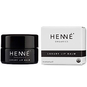 Henné Organics Luxury Lip Balm - Natural and Organic Moisturizer - 0.35 Ounce Jar