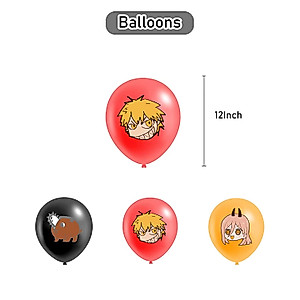 Anime Chainsaw Man Birthday Party Decorations Party Supplies Party Favors Banners set Cake toppers Balloons