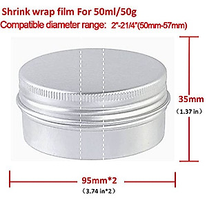 200Pcs Clear Perforated Shrink Bands for 50g Aluminum Jar, Easy to Use, Make Products More Professional (For 50g Aluminum Jar)