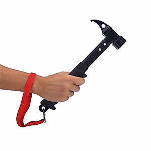 Outdoor Hiking Camping Multi-Function Tent Hammer Stake Remove Mallet, Outdoor Portable Framing Hammer with High Strength Head Rubber Handle, Multi-Function Lanyard Nail & Stake Puller Tent Hammer