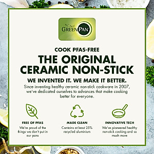 GreenPan Venice Pro Tri-Ply Stainless Steel Healthy Ceramic Nonstick 12" Wok Pan with Helper Handle and Lid, PFAS-Free, Multi Clad, Induction, Dishwasher Safe, Oven Safe, Silver