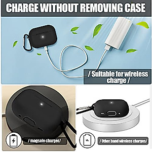 Ceecotes for Airpods Pro 2nd Generation Case Cover 2022, Compatible with Airpods Pro 2 Case generation Soft Silicone Skin Cover, Shock-Absorbing Protective Case with Keychain for Airpods Pro 2 (Black)