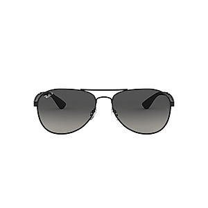 Ray-Ban RB3549 Aviator Sunglasses, Black/Polarized Light Grey Gradient Dark Grey, 61 mm