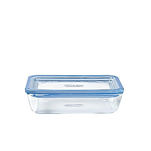 Pyrex Pure Glass – Rectangular Airtight Container with Lid 19 x 14 x 5 cm – 0.8 L, Transparent (5424004)