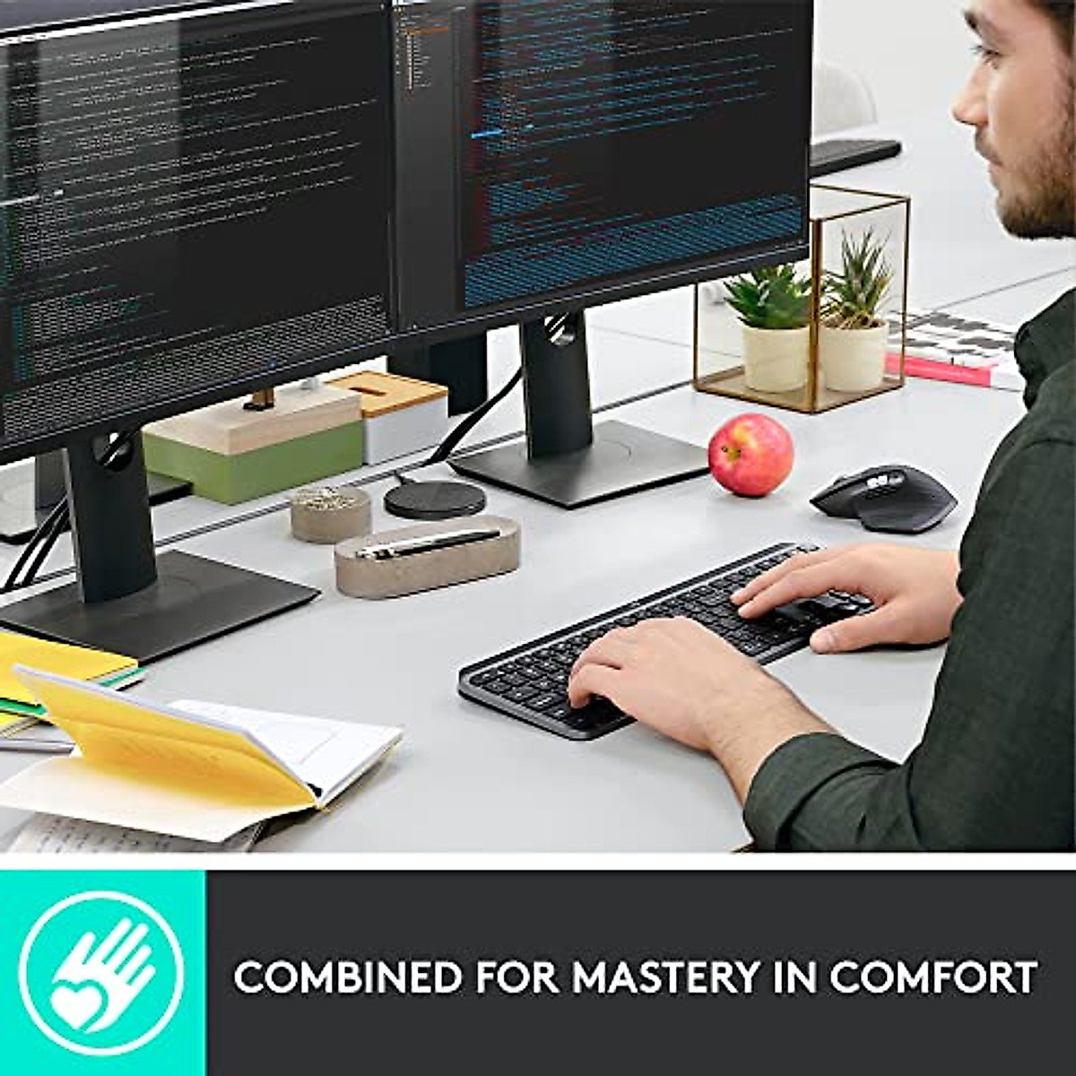 Logitech MX Keys & MX Master 3 Mouse for Business Combo, Wireless, Ergonomic, Secured Logi Bolt Technology, Bluetooth, Globally Certified, Windows/Mac/Chrome/Linux - Graphite