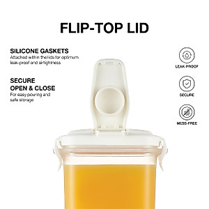 LocknLock Aqua Fridge Door Water Jug with Handle BPA Free Plastic Pitcher with Flip Top Lid Perfect for Making Teas and Juices, 2 Quarts, Ivory