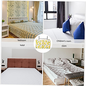 Lemon Bedside Cotton Linen Hanging Storage Bag Bed Storage Pocket Organizer Pouch Diaper Stacker for Bed Crib Craddle Baby Clothes Organizer