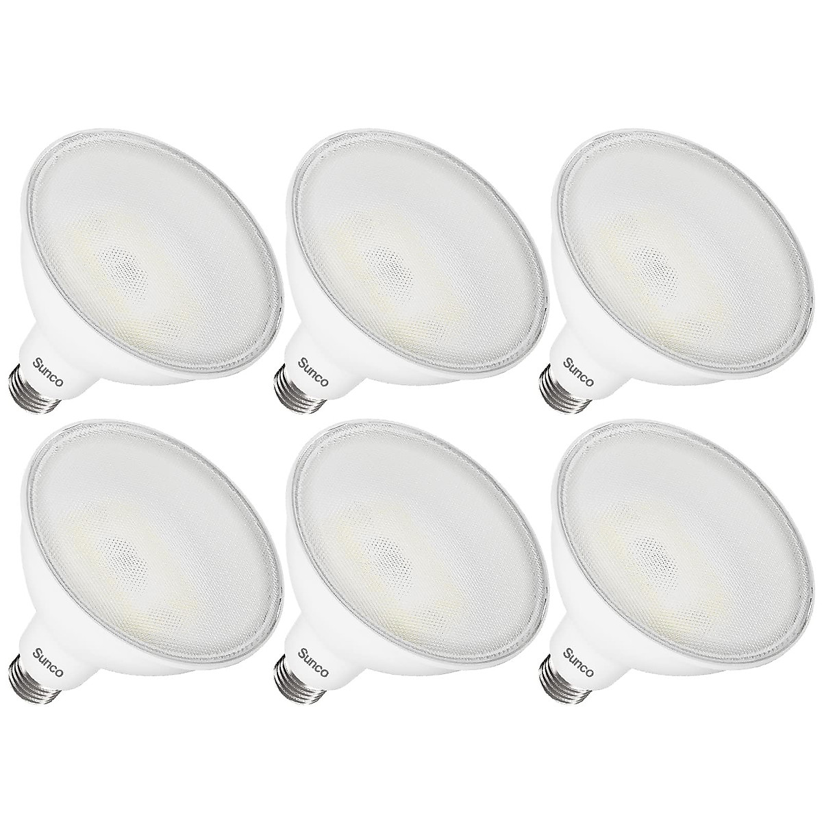 Sunco 6 Pack Outdoor LED Flood Light Waterproof PAR38 LED Bulb Dimmable, 2800 Lumens, 20W=250W, 3000K Warm White, E26 Base, UL Listed.