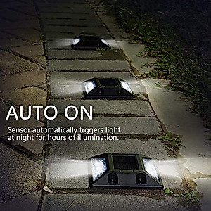 Solar Deck Lights, UNIFUN Driveway Outdoor LED Lights,Solar Powered Waterproof Road Markers for Step, Sidewalk,Stair, Garden Ground,Pathway Yard(6PACK)
