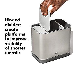 OXO Good Grips Adjustable Stainless Steel Organizer, Large Utensil Holder