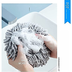 HR Huare Technology Upgraded Chenille Hand Towels, Hanging Kitchen & Bathroom Fast Drying ,No Peculiar Smell Stocking Stuffers for Family Member, 2Pack