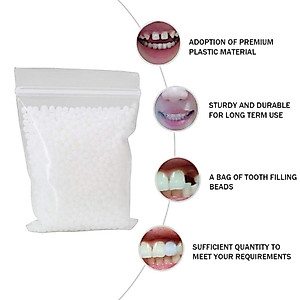 EXCEART 100g Plastic Thermal Adhesive Beads for Tooth Repair, Custom Grip, Model Making
