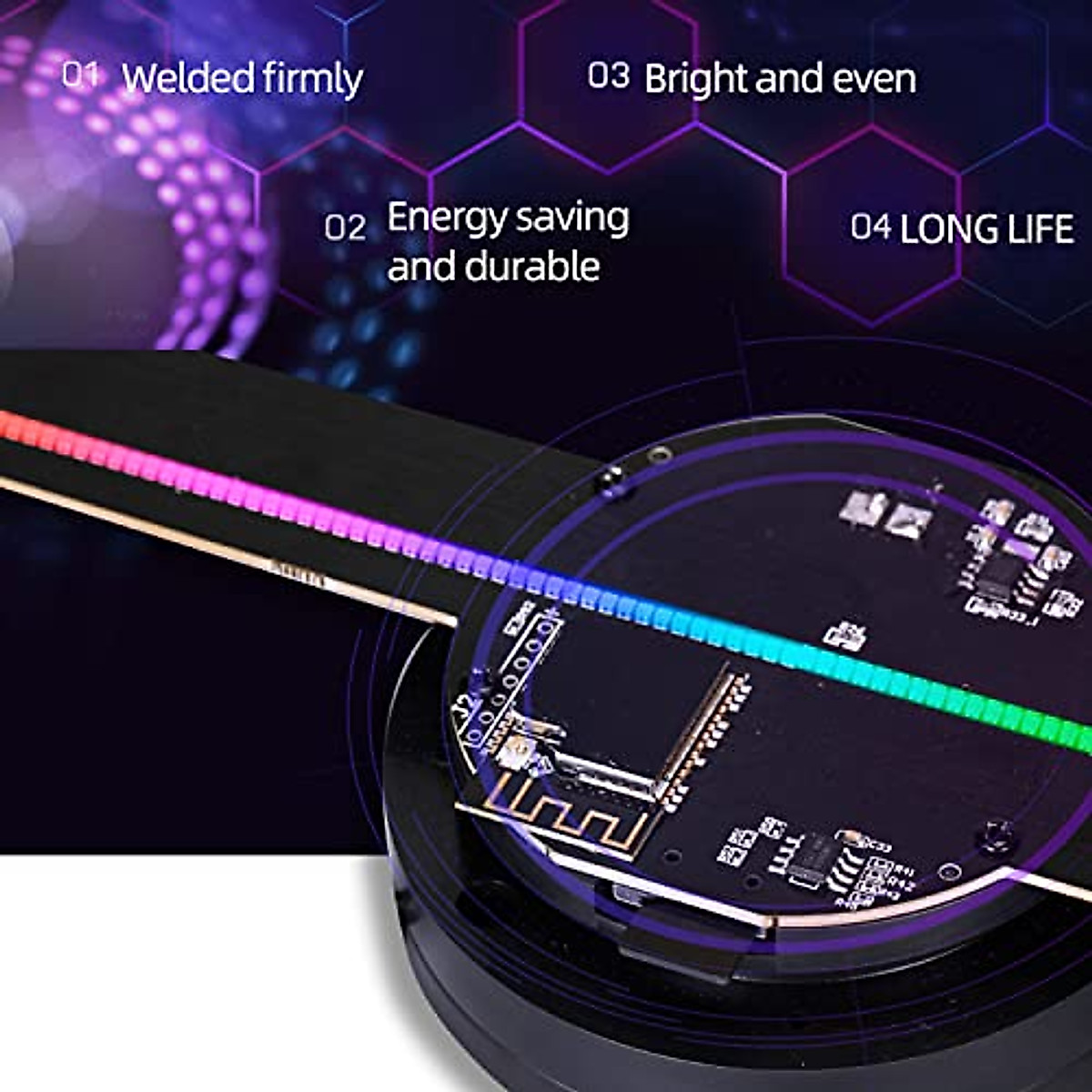 CACACOL 3D Circle App Hologram Advertising Fan 224 Lights 16.5" Wi-Fi Holographic LED Fan Creative Advertising Design Store Sign
